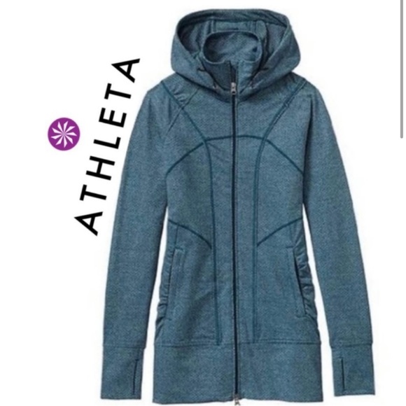 Athleta | Jackets & Coats | Athleta Rishi Hooded Long Jacket Tunic ...
